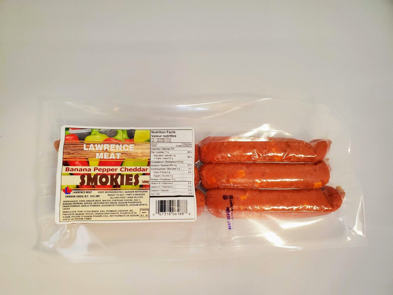Banana Pepper and Cheddar Smokies - Lawrence Meat